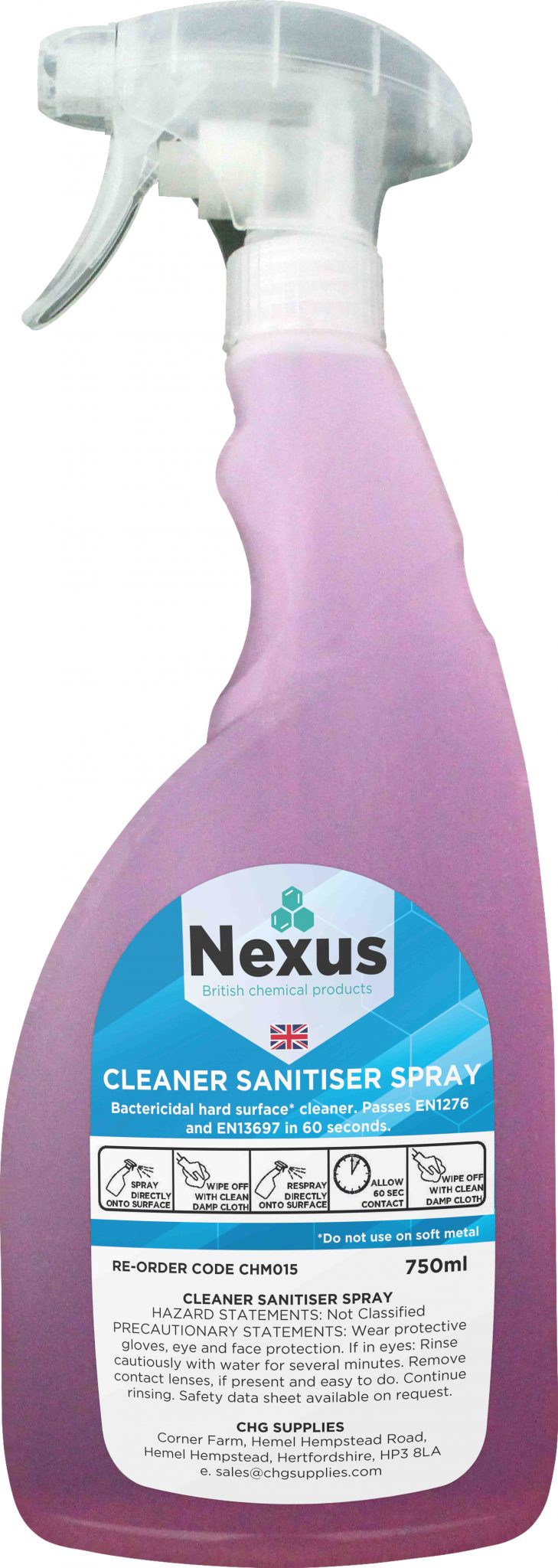 Nexus Cleaner Sanitiser Spray 6x750ml - CHG Supplies