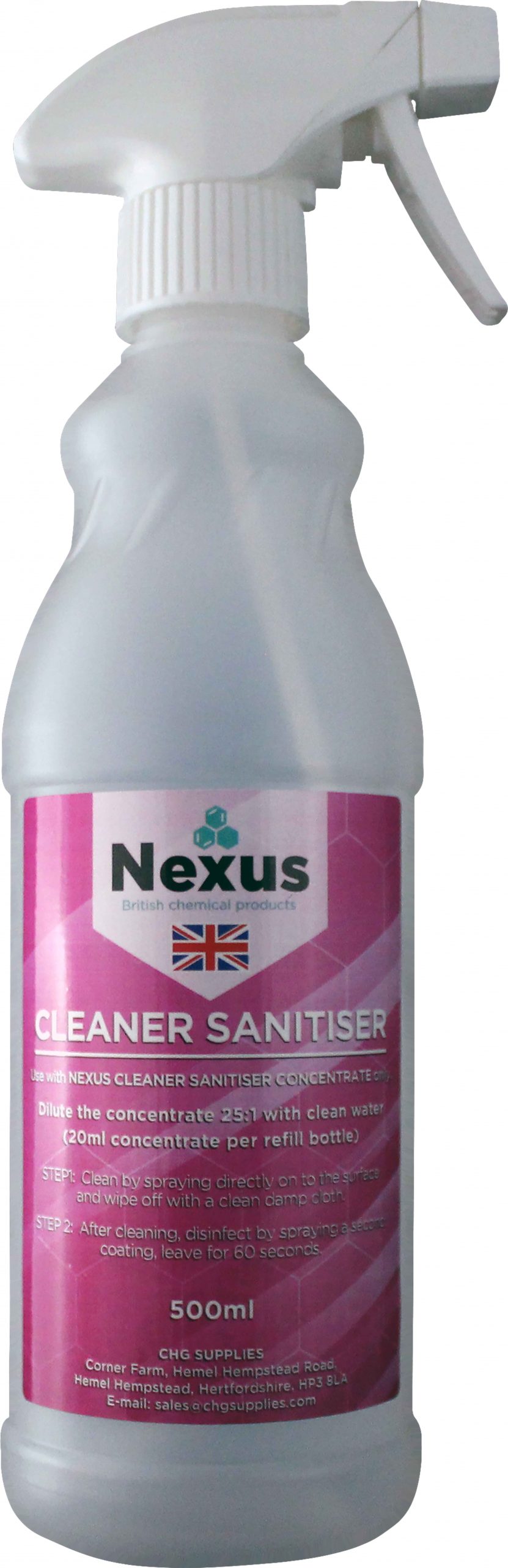 Nexus Cleaner Sanitiser Trigger Bottle - CHG Supplies